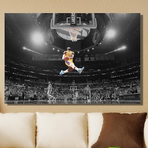 Lebron James Iconic Dunk Poster,lebron James Dunk Ready to Hang Canvas ...
