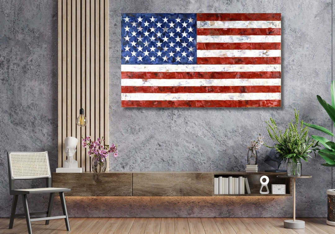 Jasper Johns Flag 1967 Wall Art, USA Flag by Jasper Johns Ready to Hang ...