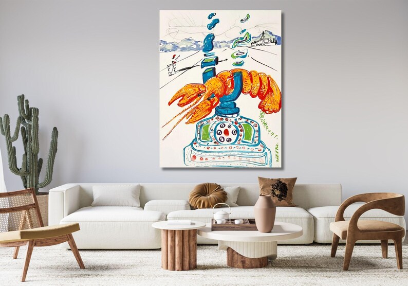 Lobster Telephone by Salvador Dali Quality Fine Art Print Framed Canvas ...