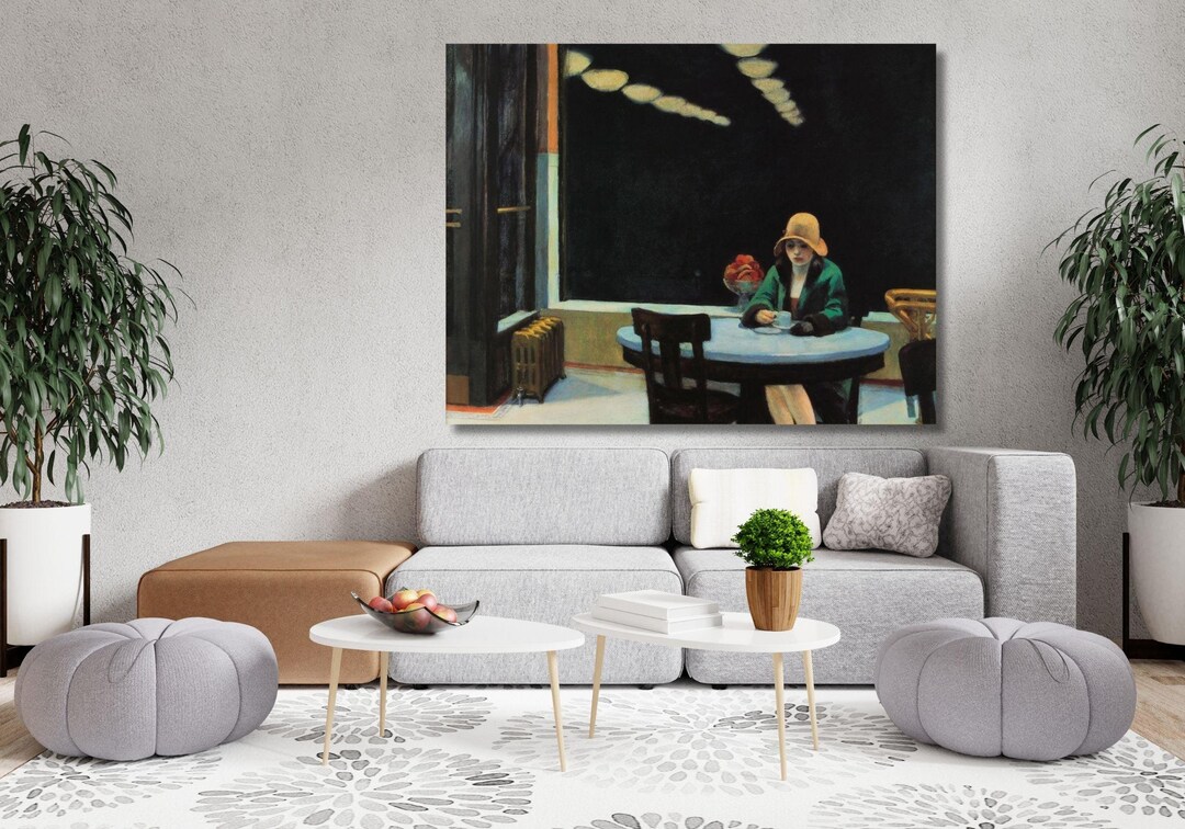 Edward Hopper Automat (1927) Canvas Wall Art Poster Gallery Wrapped or ...