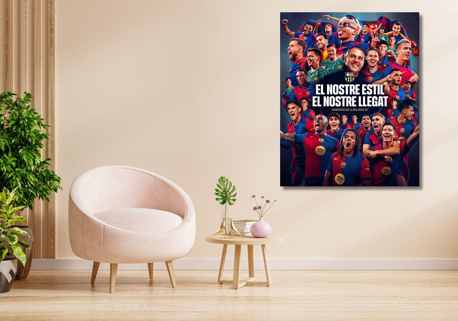 2025 LA Liga Champion FC Barcelona Ready to Hang Canvas Wall Art ...