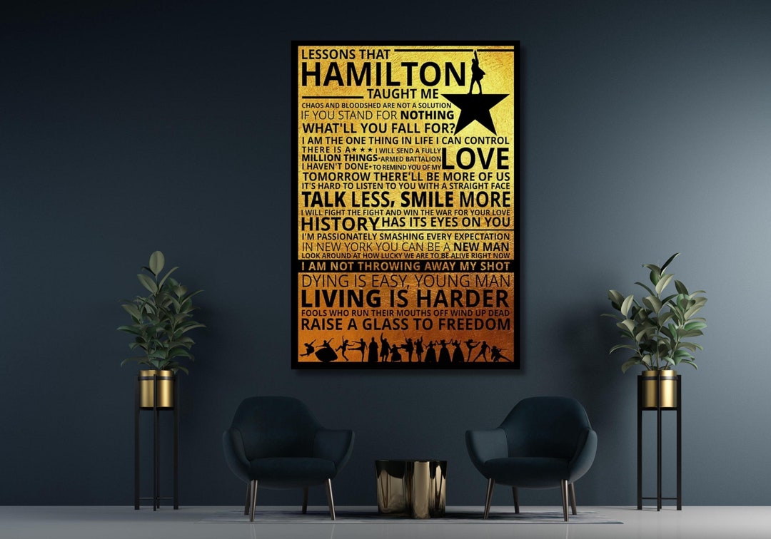 Hamilton Musical Theatre Taught Lesson Framed Canvas Wall Art,hamilton ...