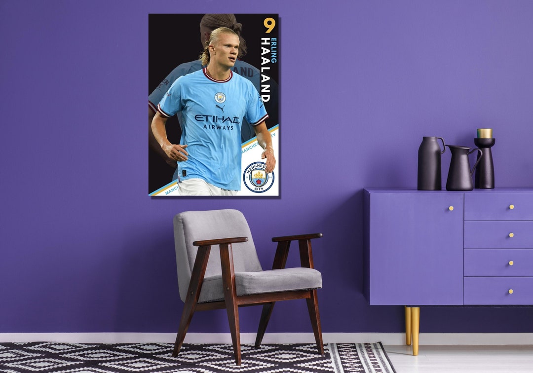 Erling Haaland Poster, Erling Haaland Ready to Hang Canvas Wall Art ...