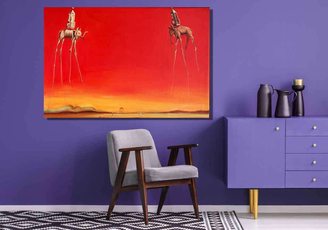 Salvador Dali Elephants Canvas Wall Art,salvador Dali Painting,home ...