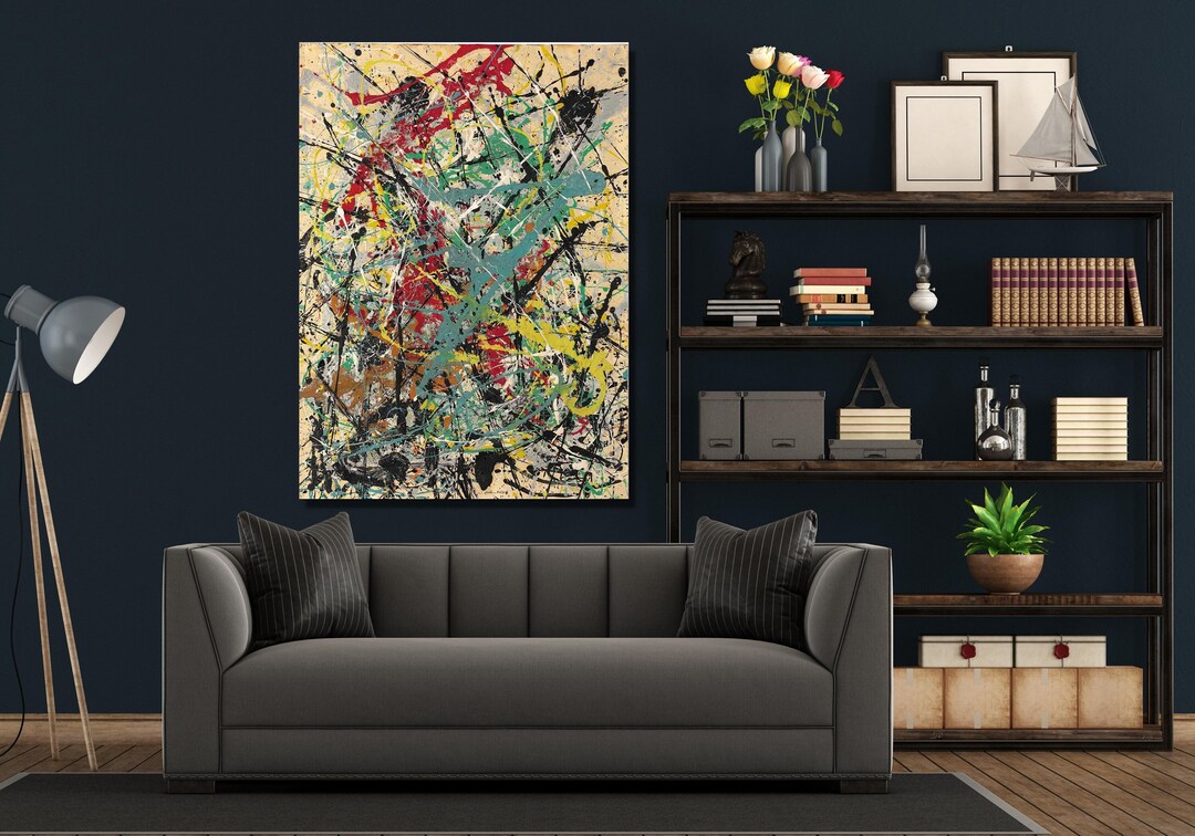 Jackson Pollock Ready to Hang Canvas Wall Art,pollock Wall Art,living ...