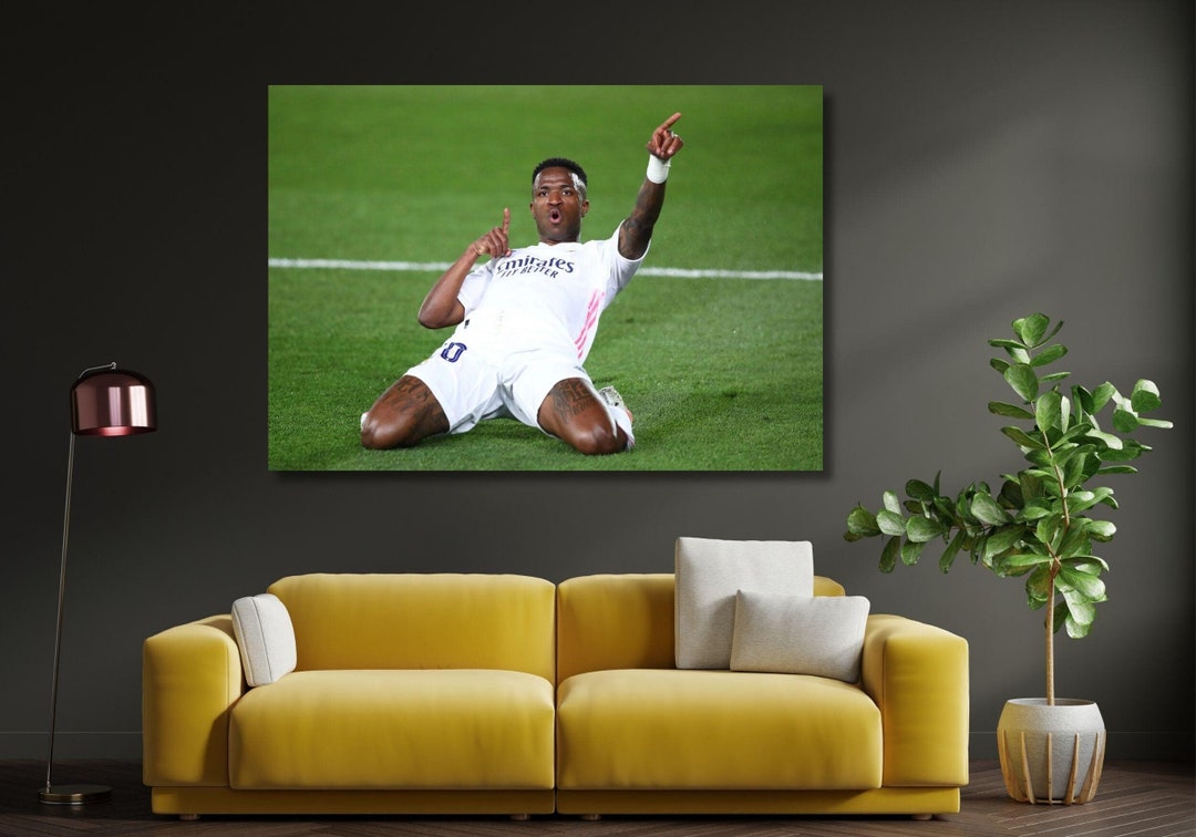 Vinicius Junior Ready to Hang Canvas Wall Art, Soccer Print, Vinicius ...