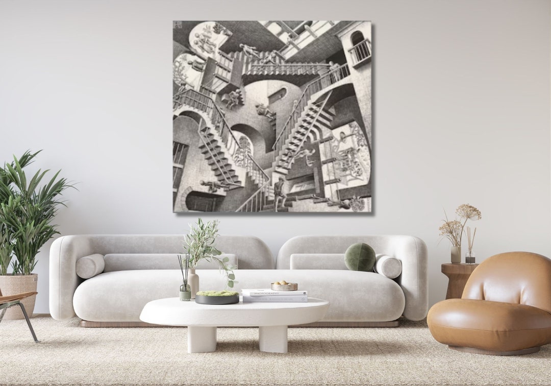 Relativity by Maurits Cornelis Escher Canvas Wall Art ,reproduction ...