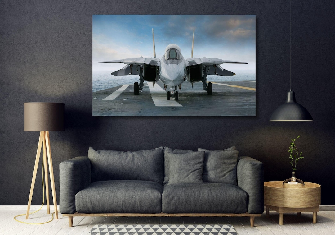 F-14 Tomcat Fighter Jet Framed Canvas Wall Art,f-14 Military Plane ...