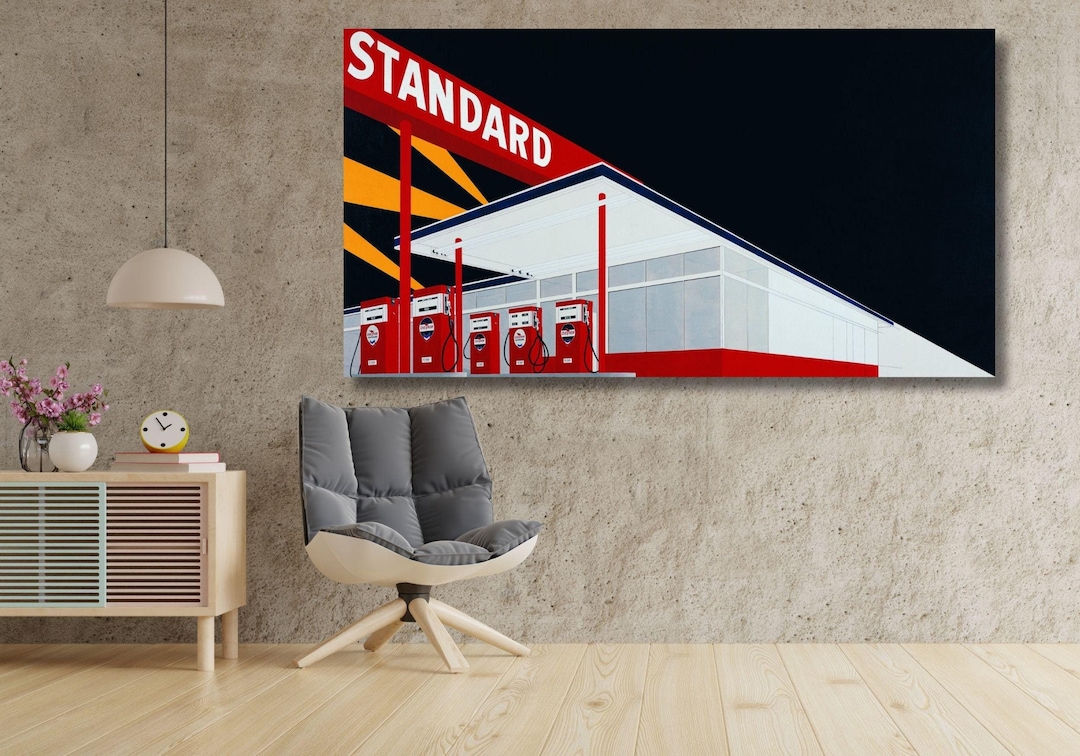 Standard Station by Ed Ruscha Quality Print Framed Canvas Wall Art ...