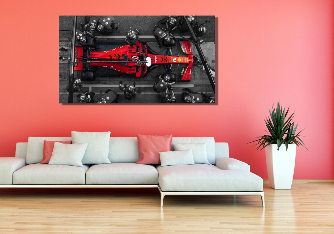 Charles Leclerc Pit Stop Ready to Hang Canvas Wall Art,grand Prix Wall Art, Charles Leclerc ...