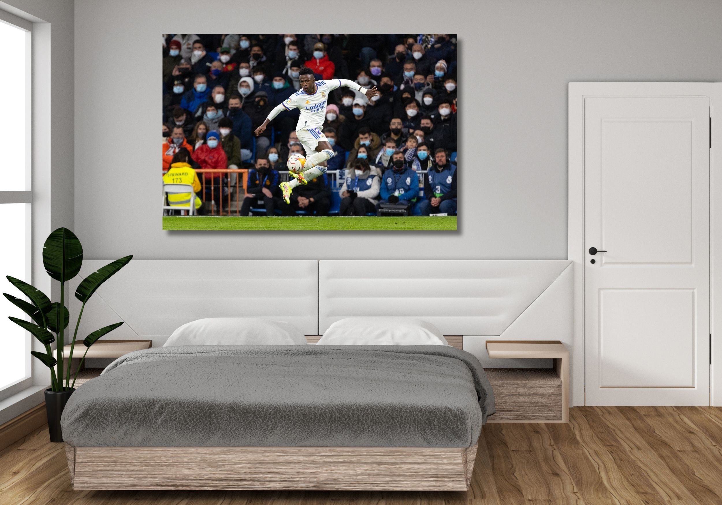 Vinicius Junior Canvas Wall Art, Soccer Print, Vinicius Jr Poster Art ...