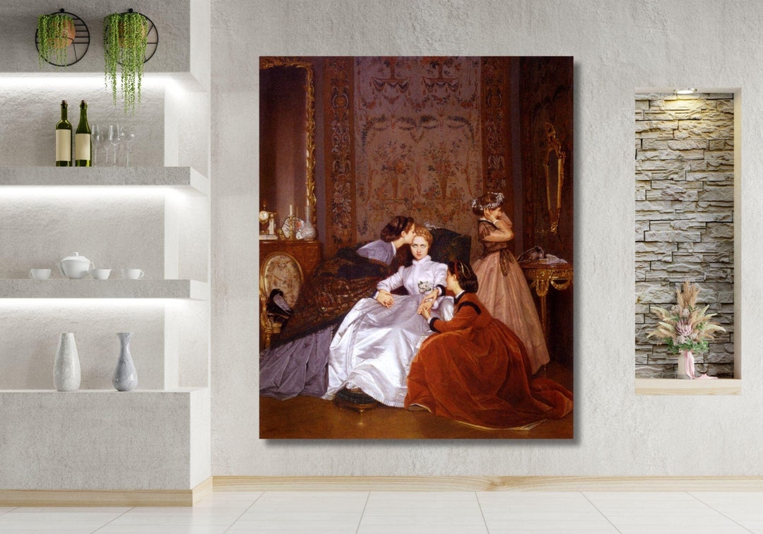 Auguste Toulmouche the Hesitant Fiancée Canvas Wall Art, the Reluctant ...