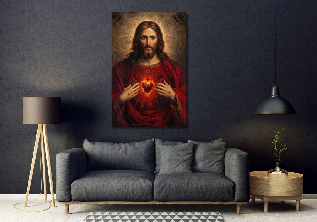 Sacred Heart of Jesus Paintings, Holy Jesus Christ Sacred Heart ...