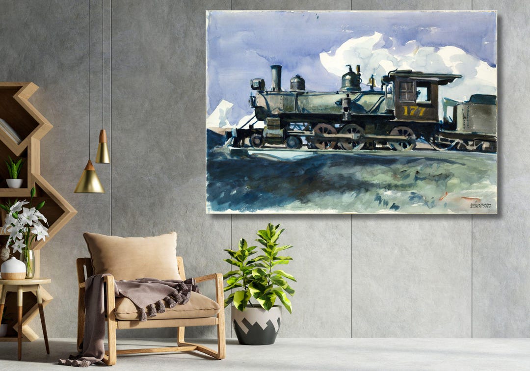 Edward Hopper D. & R. G. Locomotive (1925) Canvas Wall Art Poster ...