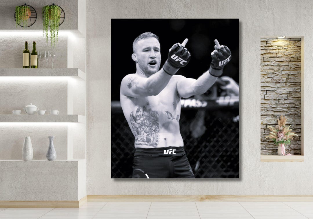 Justin Gaethje Middle Finger Canvas Wall Art, Poster Print BMF Title ...