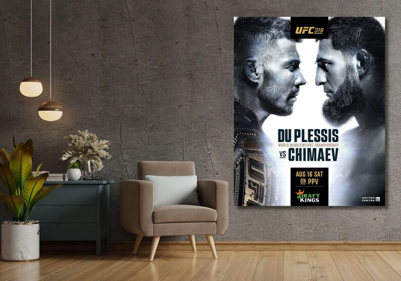 UFC 319 Khamzat Chimaev Vs Dricus Du Plessis Official Poster Wall Art ...
