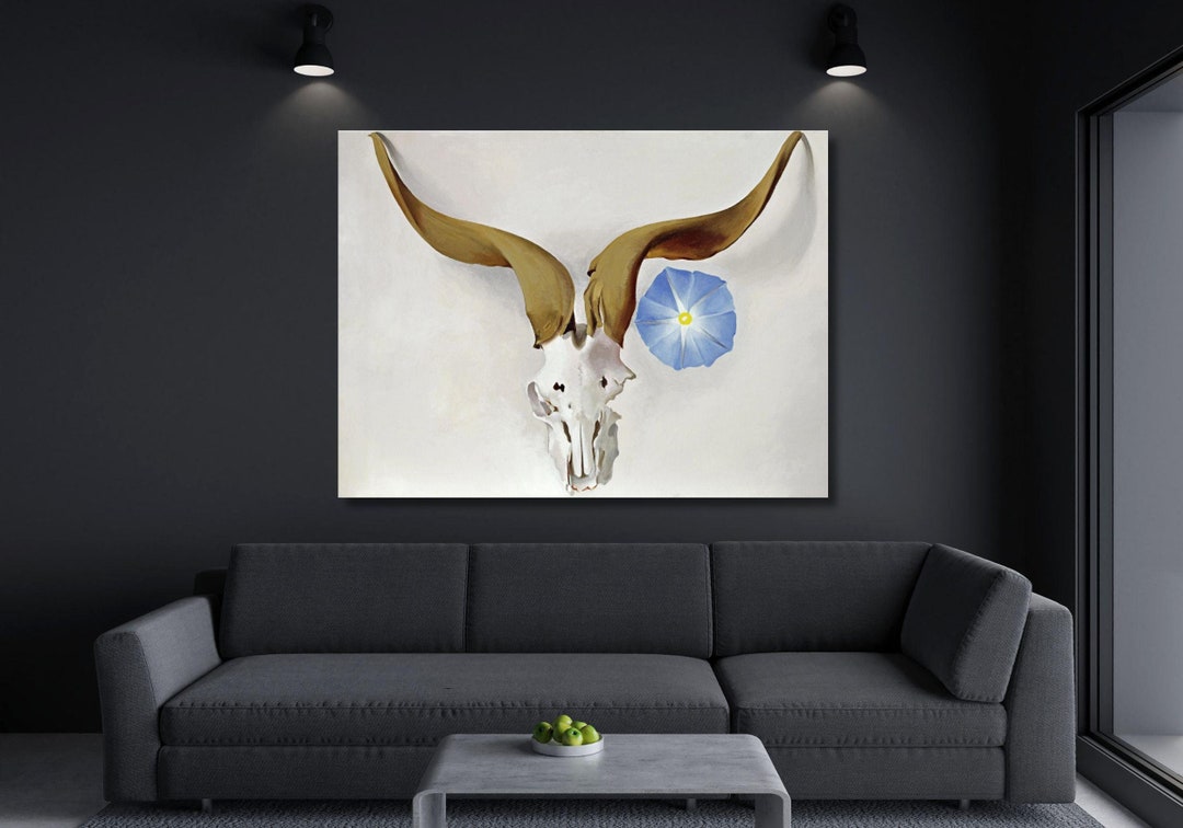 Georgia Totto O'keeffe Cow's Skull Canvas Wall Art Modern Wall Flowers ...
