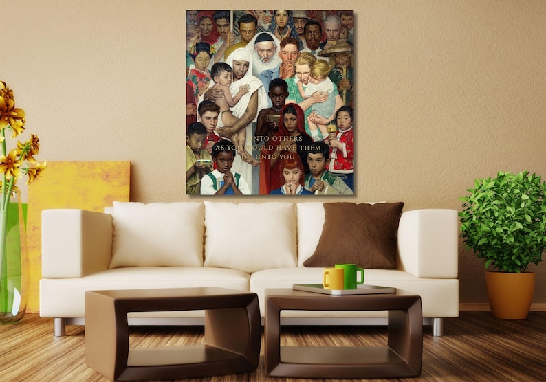 Norman Rockwell the Golden Rule 1961 Quality Fine Art Print Ready to ...