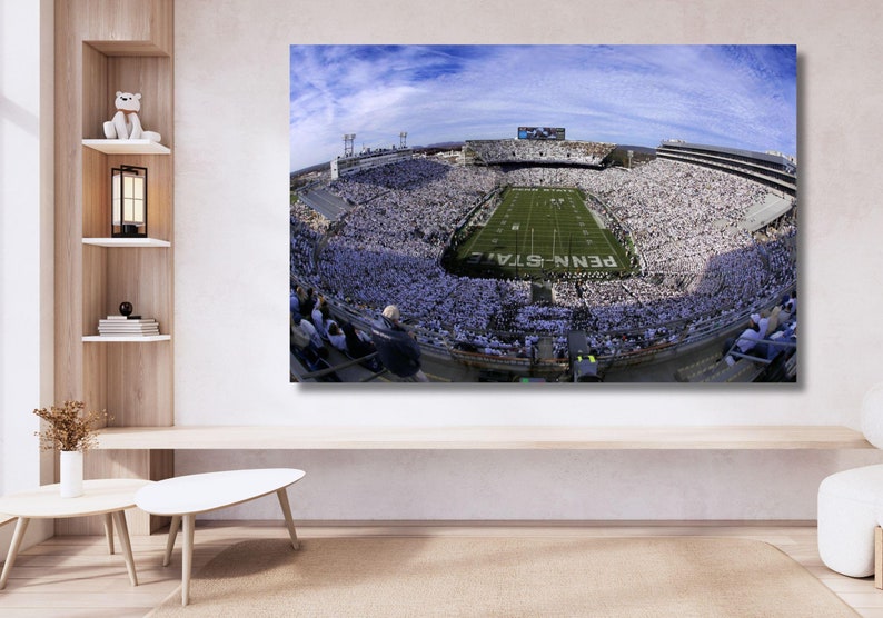 Penn State Beaver Stadium Framed Canvas Wall Art, NCAA Nittany Lions ...