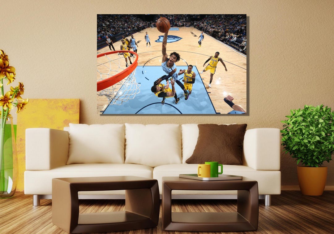 Ja Morant Dunk Ready to Hang Canvas Wall Art,ja Morant Dunk Poster ...