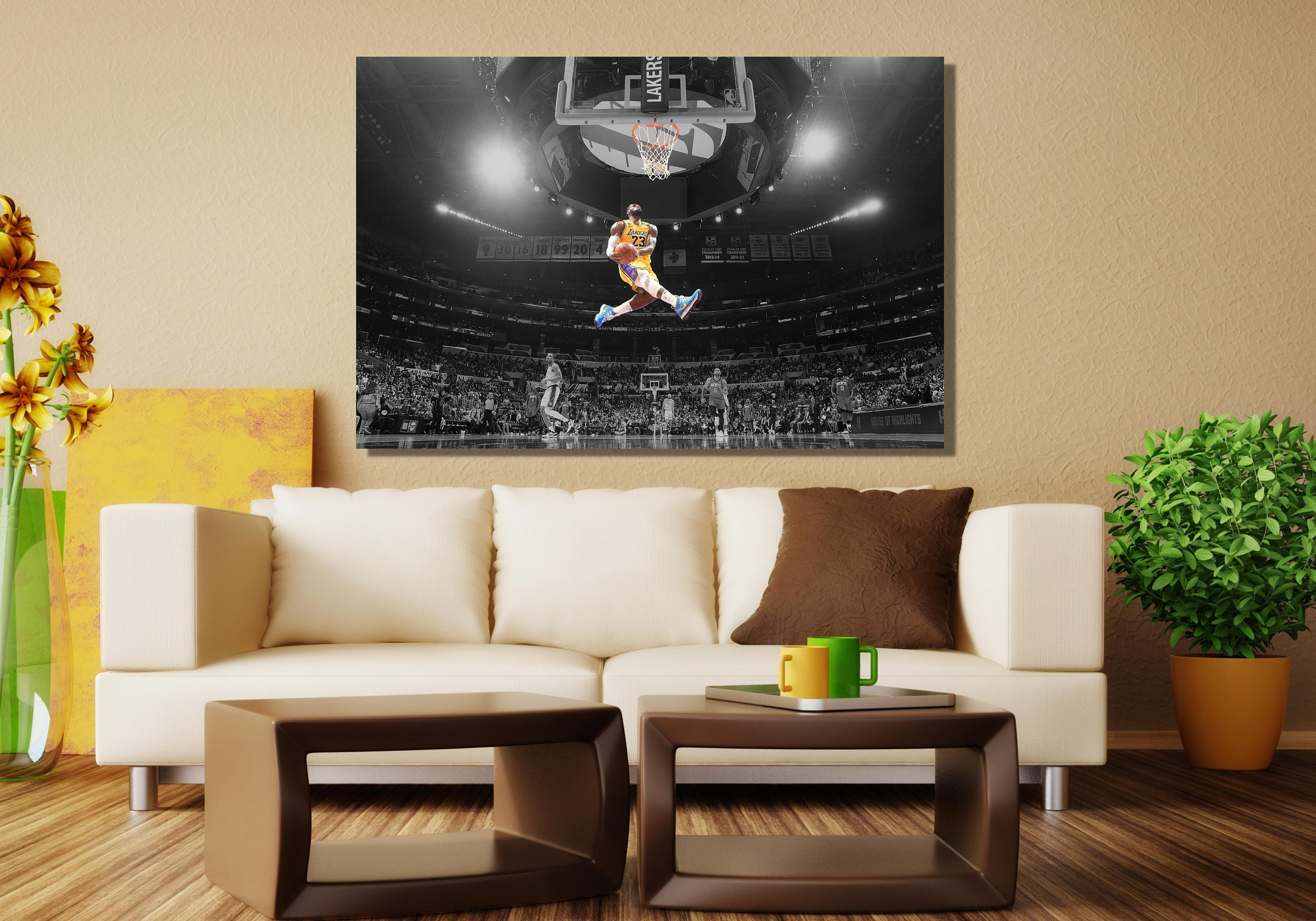 Lebron James Iconic Dunk Poster,lebron James Dunk Ready to Hang Canvas ...