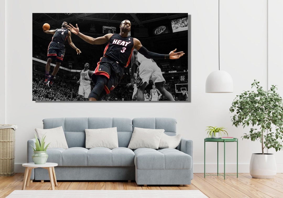 Lebron James & Dwayne Wade Iconic Poster,lebron James Dunk Ready to ...