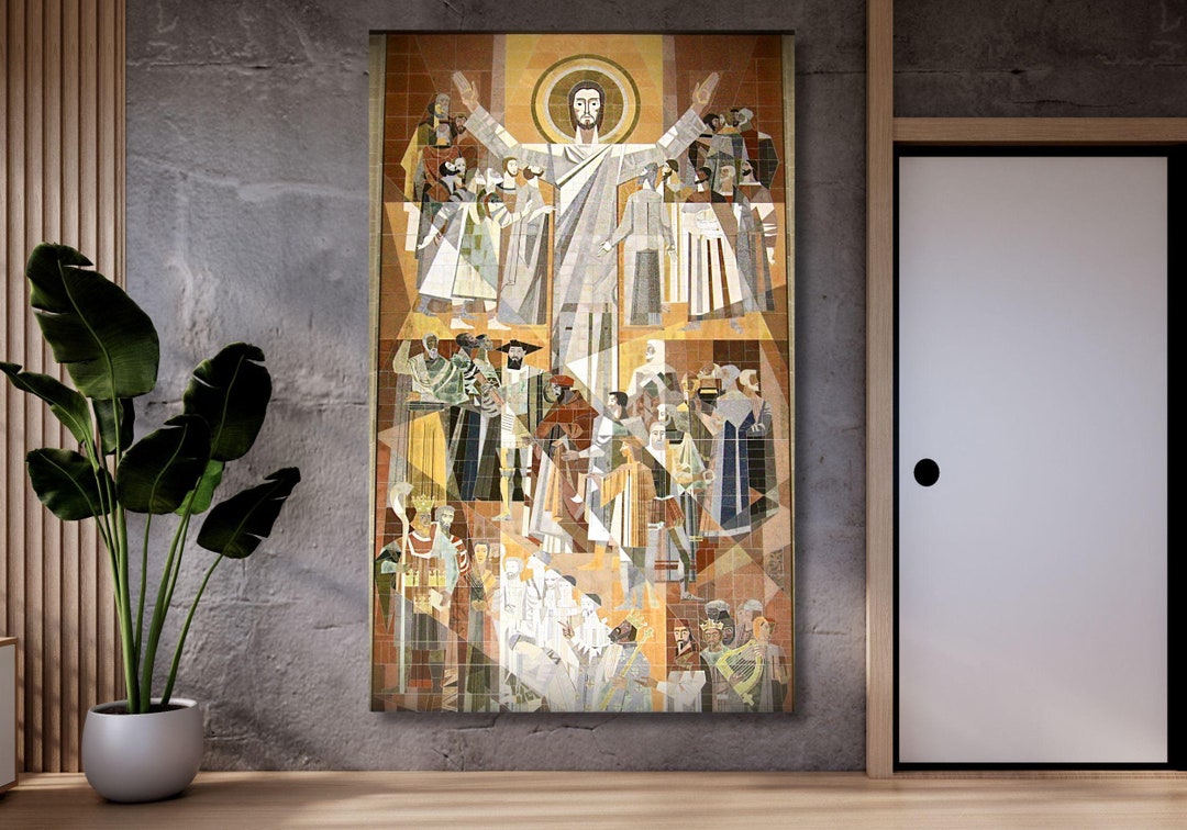 Jesus Touchdown Framed Canvas , Touchdown Jesus Poster Print Art Notre ...