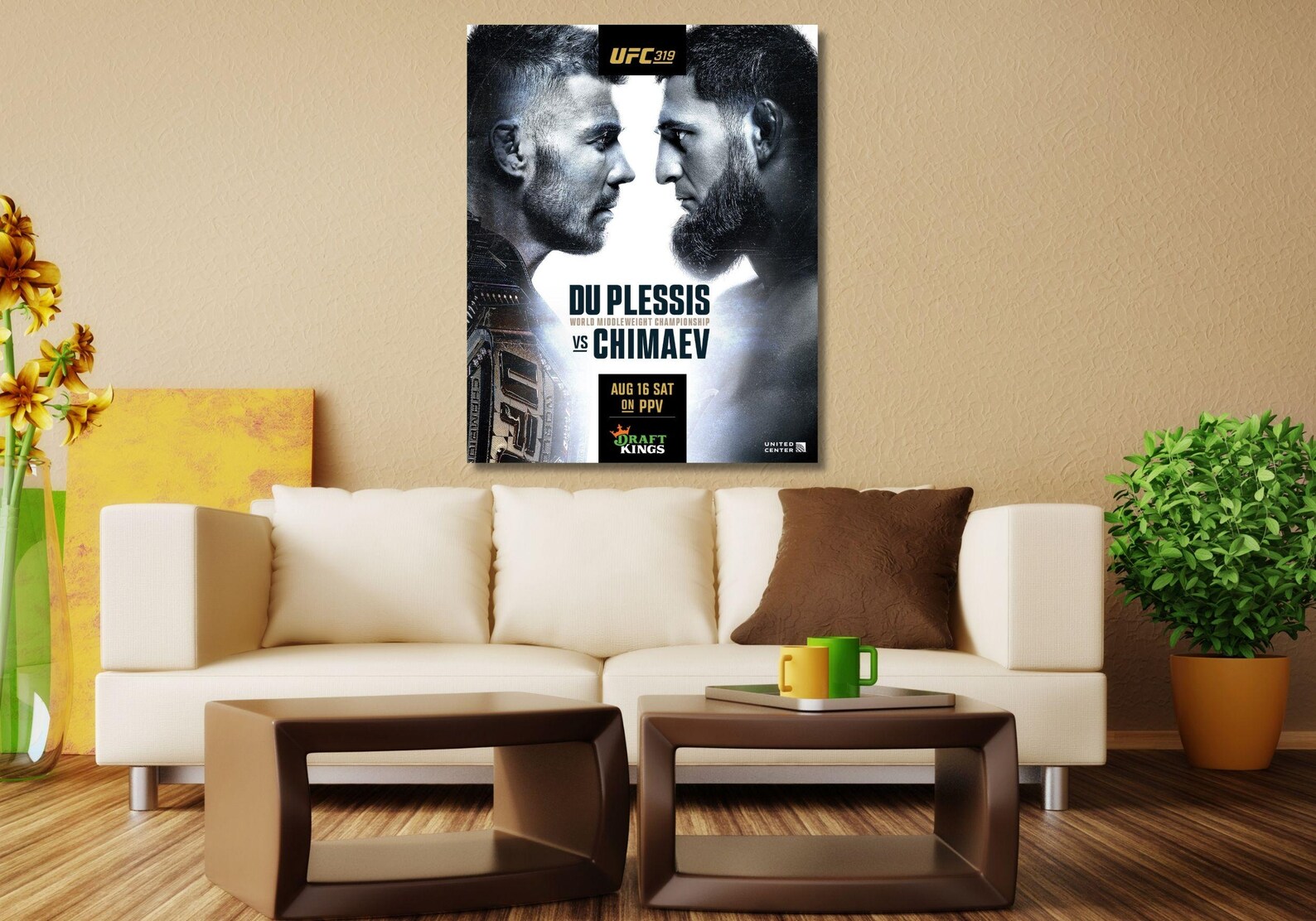 UFC 319 Khamzat Chimaev Vs Dricus Du Plessis Official Poster Wall Art ...