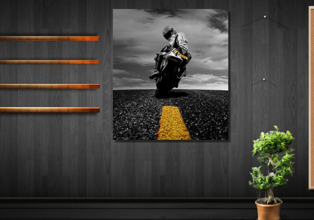 Valentino Rossi Canvas Wall Art,valentino Rossi Poster , Motogp Canvas ...