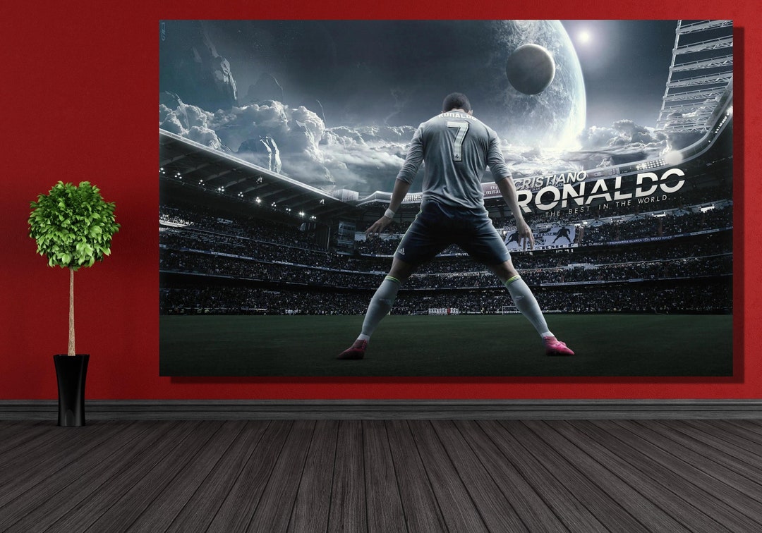 GOAT Cristiano Ronaldo Ready to Hang Wall Art, Cristiano Ronaldo Canvas ...
