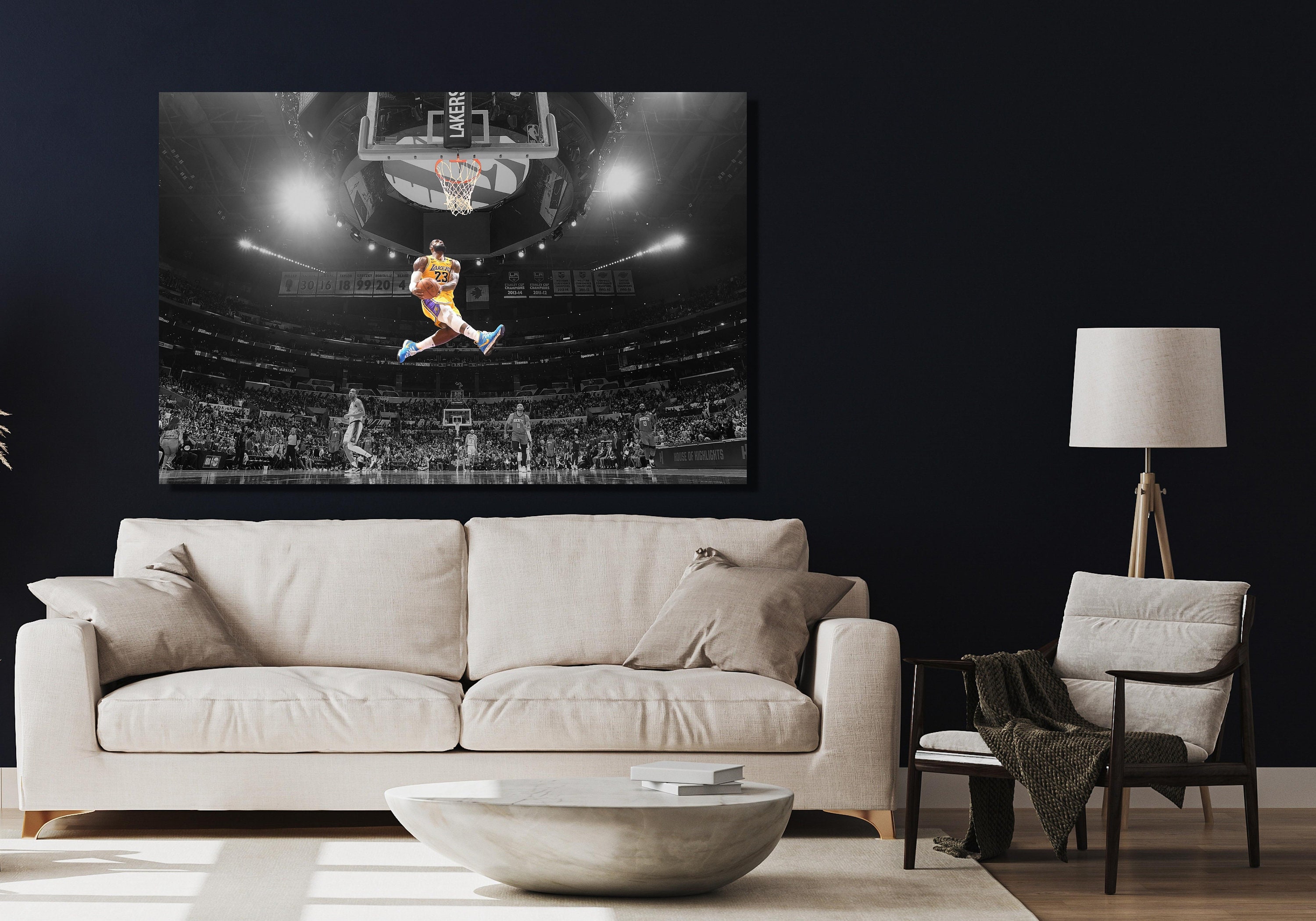 Lebron James Iconic Dunk Poster,lebron James Dunk Ready to Hang Canvas ...