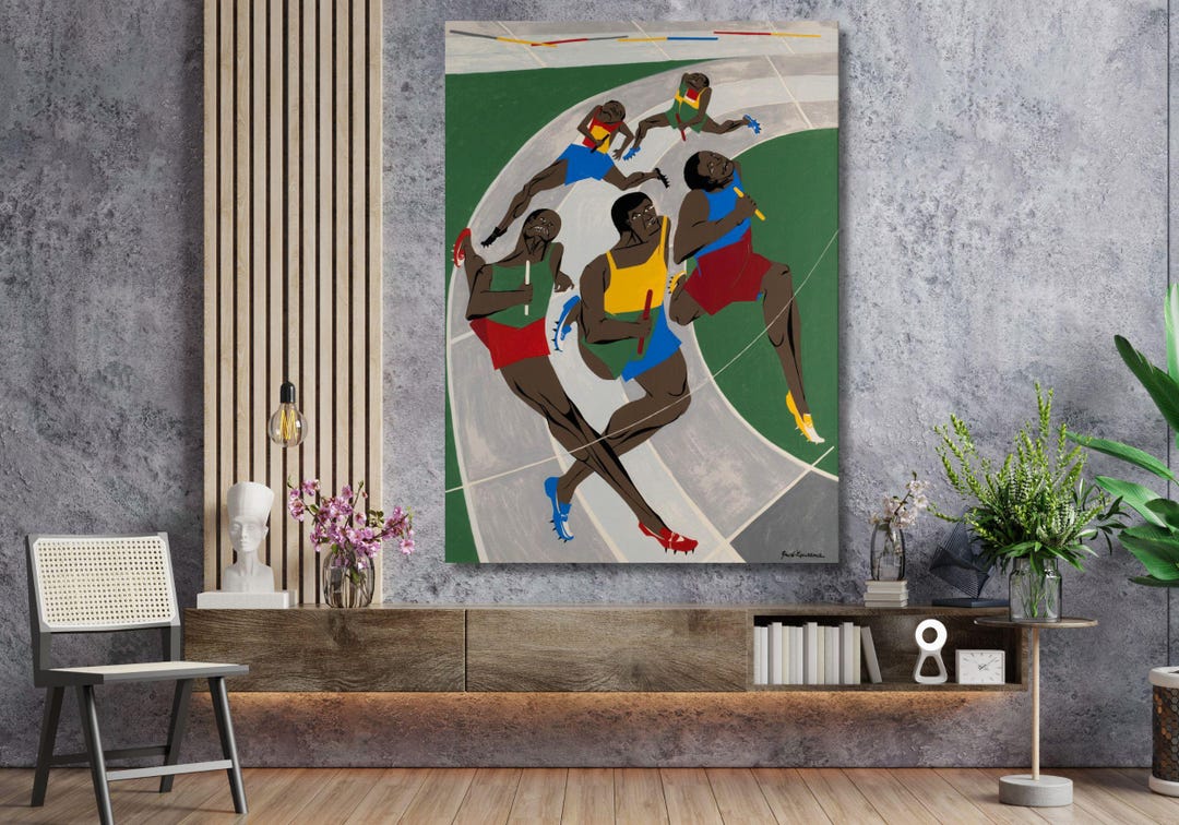 1972 Munich Runners by Jacob Lawrence Quality Print Ready to Hang ...