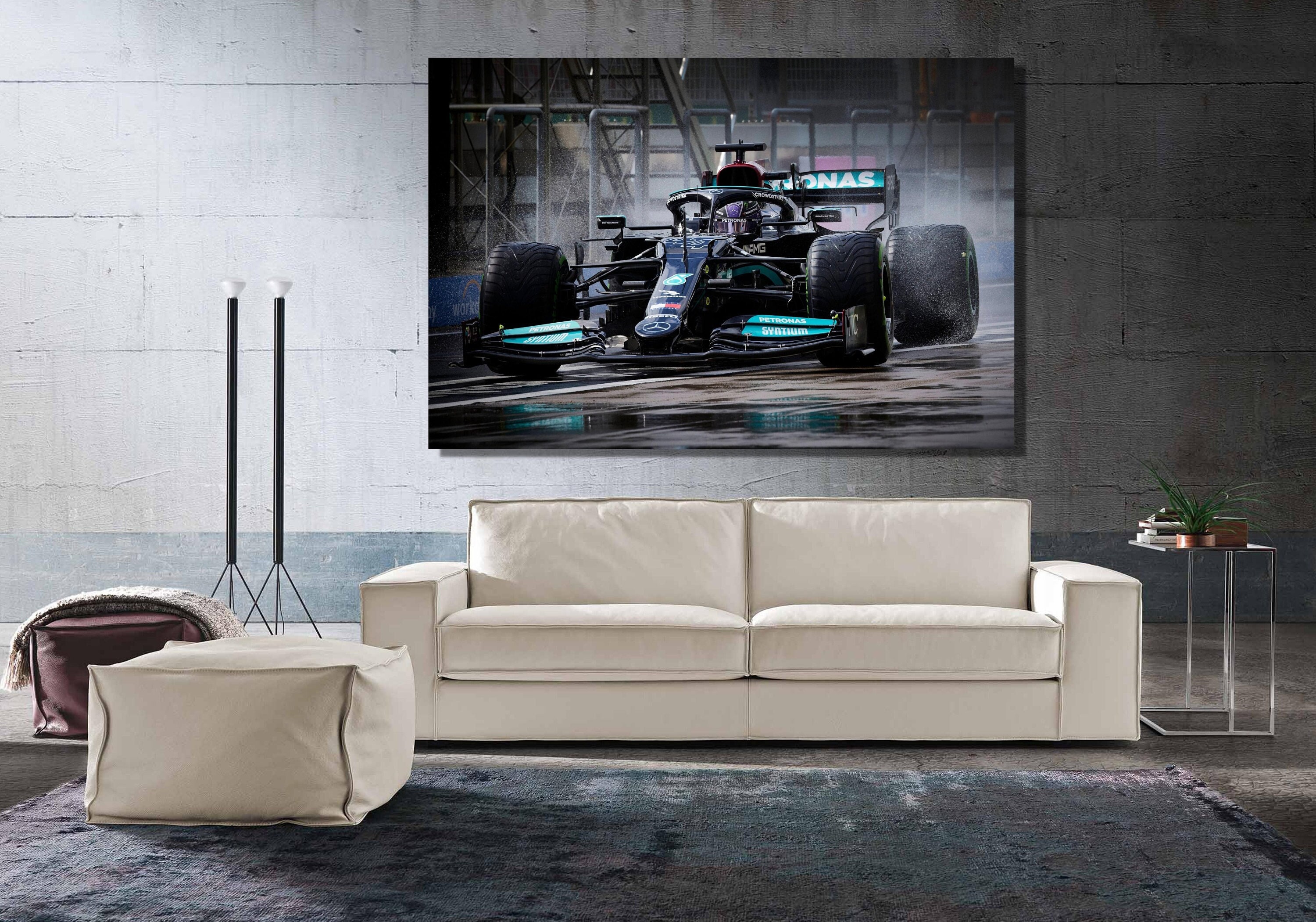 Lewis Hamilton Ready to Hang Canvas Wall Art Mercedes Car Race Win F1 ...