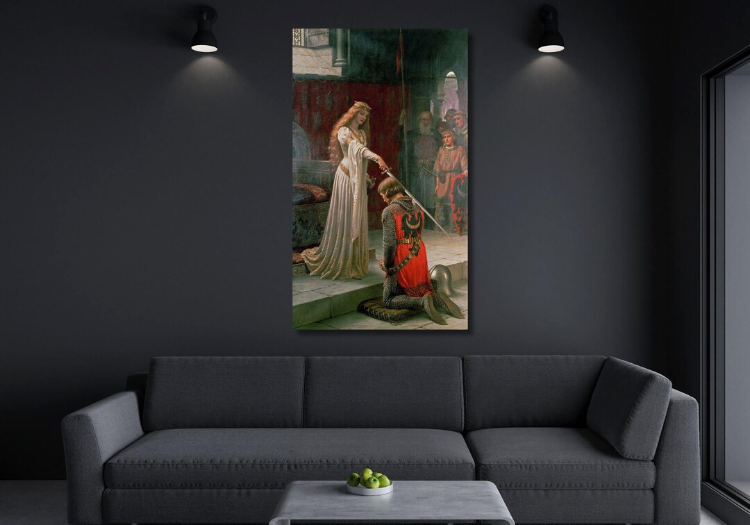 Edmund Blair Leighton The Accolade 1901 Quality Fine Art Print Framed Canvas Wall Art Edmund