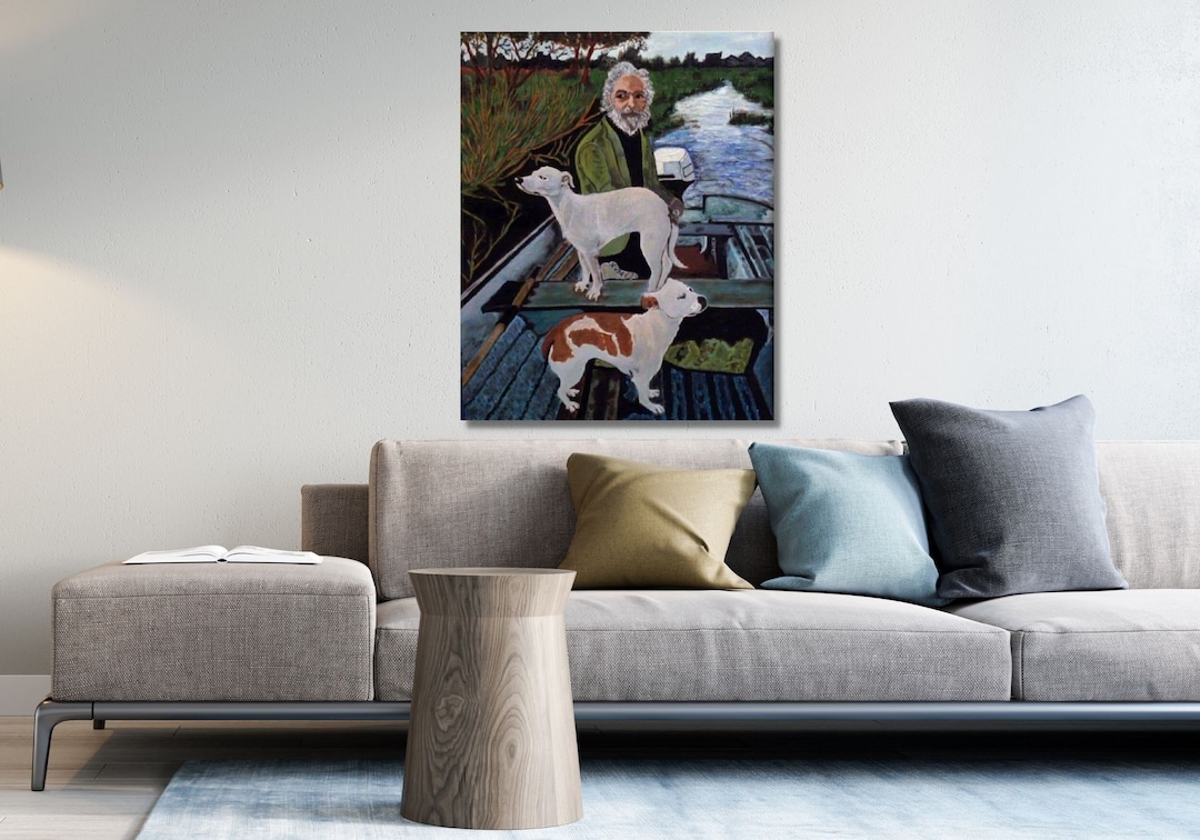 Goodfellas Old Man and Dogs Canvas Wall Art,goodfellas Old Man and Dogs ...