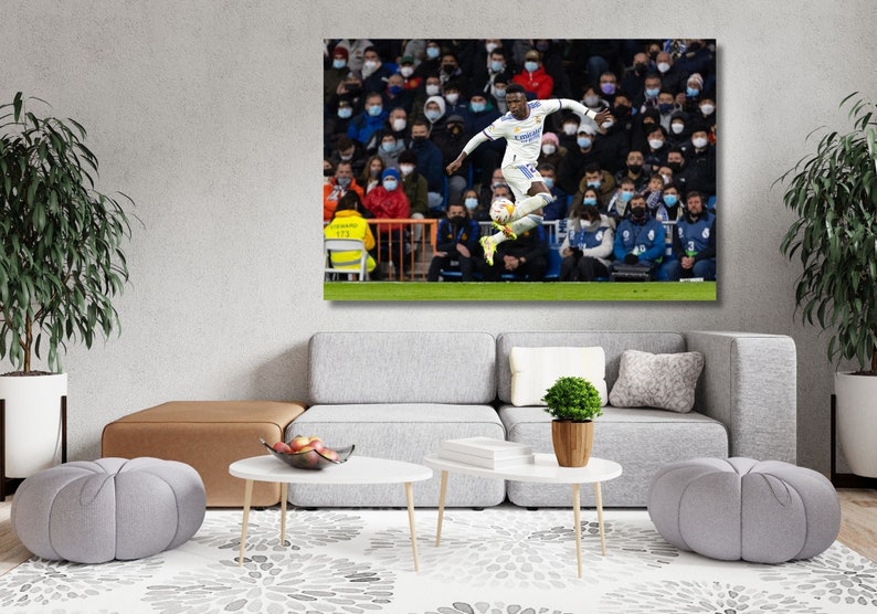 Vinicius Junior Canvas Wall Art, Soccer Print, Vinicius Jr Poster Art ...