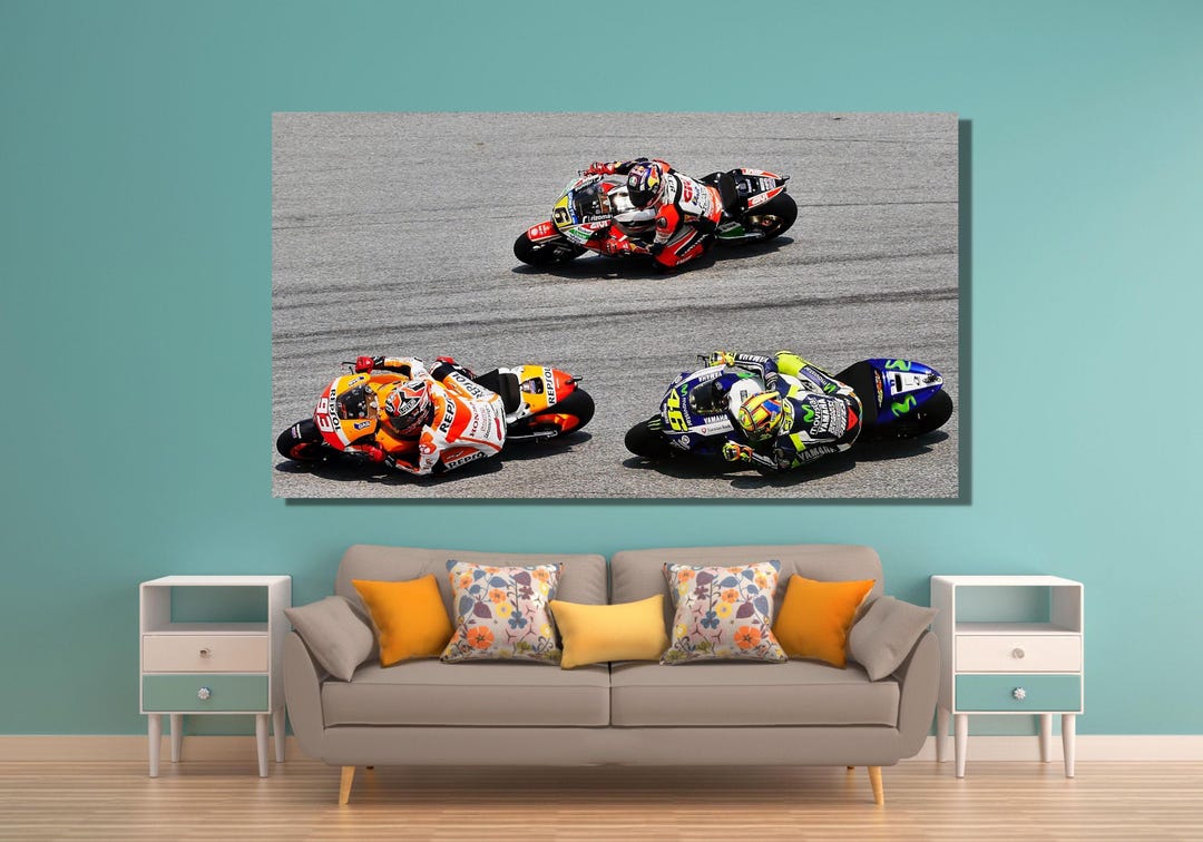 Motogp Canvas Wall Art, Valentino Rossi Ready to Hang Canvas Wall Art ...