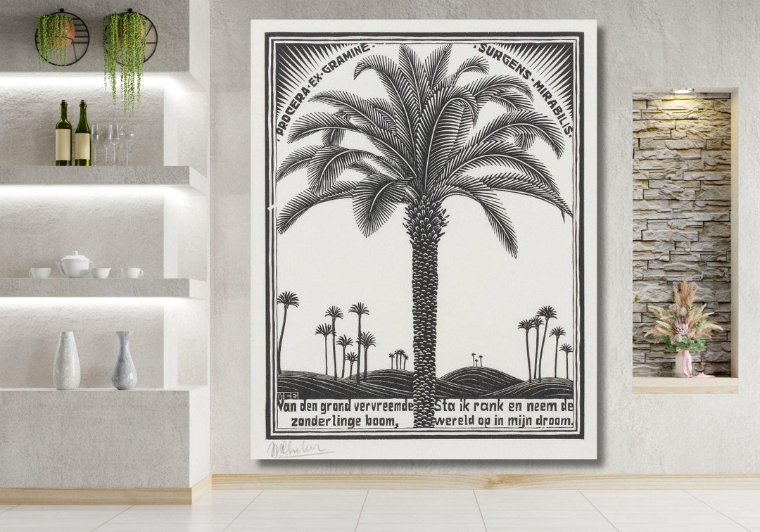 M.C. Escher Palm Tree Poster / Print, by Maurits Cornelis Escher Framed ...