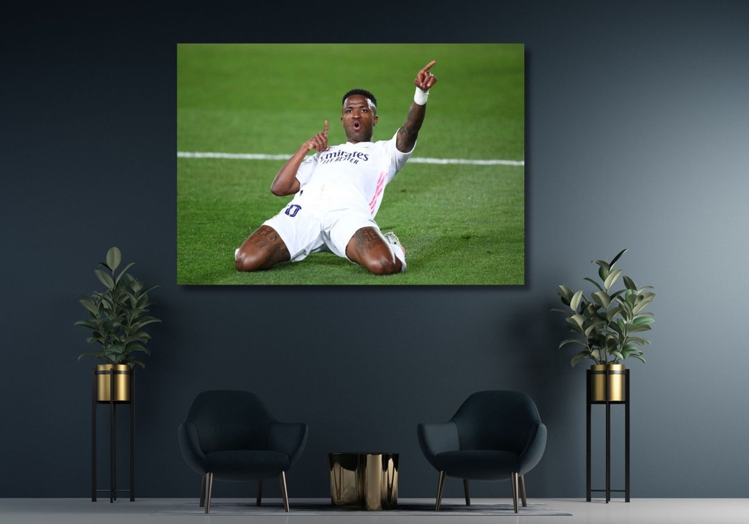 Vinicius Junior Ready to Hang Canvas Wall Art, Soccer Print, Vinicius ...