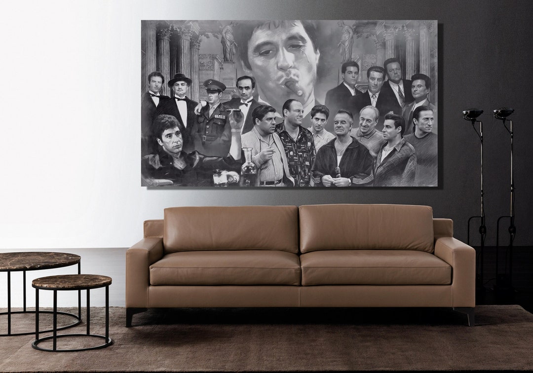 Movie Gangsters Ready to Hang Canvas Wall Art,gangsters Poster, Mafia ...