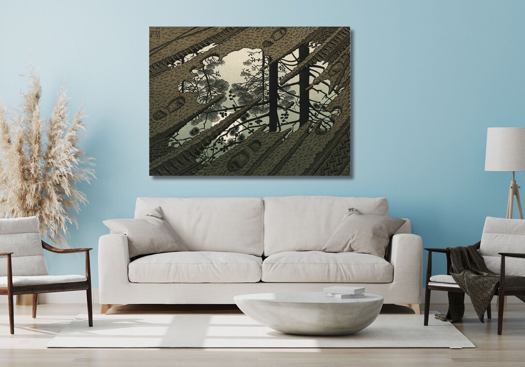 Maurits Cornelis Escher Puddle 1952 Ready to Hang Canvas Wall Art ...