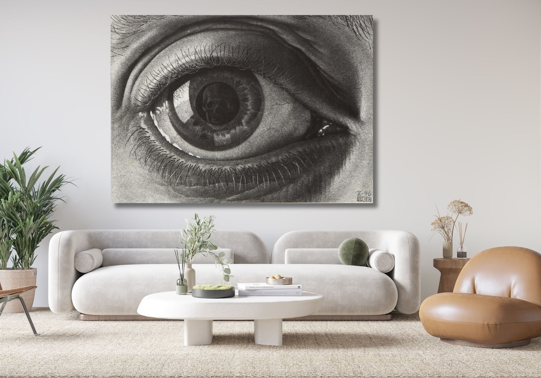 Maurits Cornelis Escher THE EYE Ready to Hang Canvas Wall Art , Dutch ...