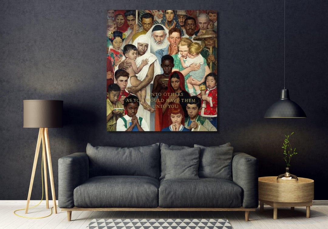 Norman Rockwell the Golden Rule 1961 Quality Fine Art Print Ready to ...