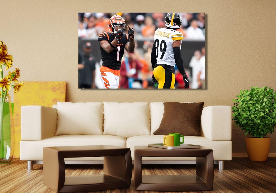 Ja'marr Chase Middle Finger Minkah Fitzpatrick Ready to Hang Canvas ...