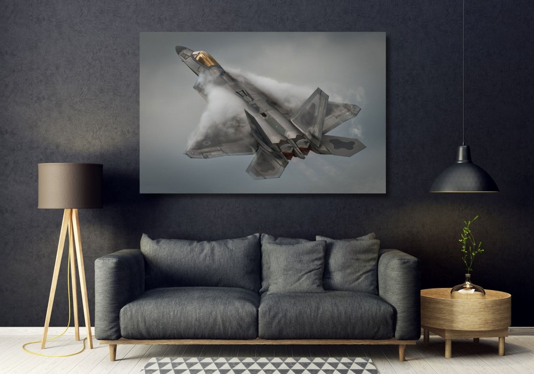 F-22 Raptor Canvas Wall Decor,fighter Jets Ready to Hang Canvas Wall ...