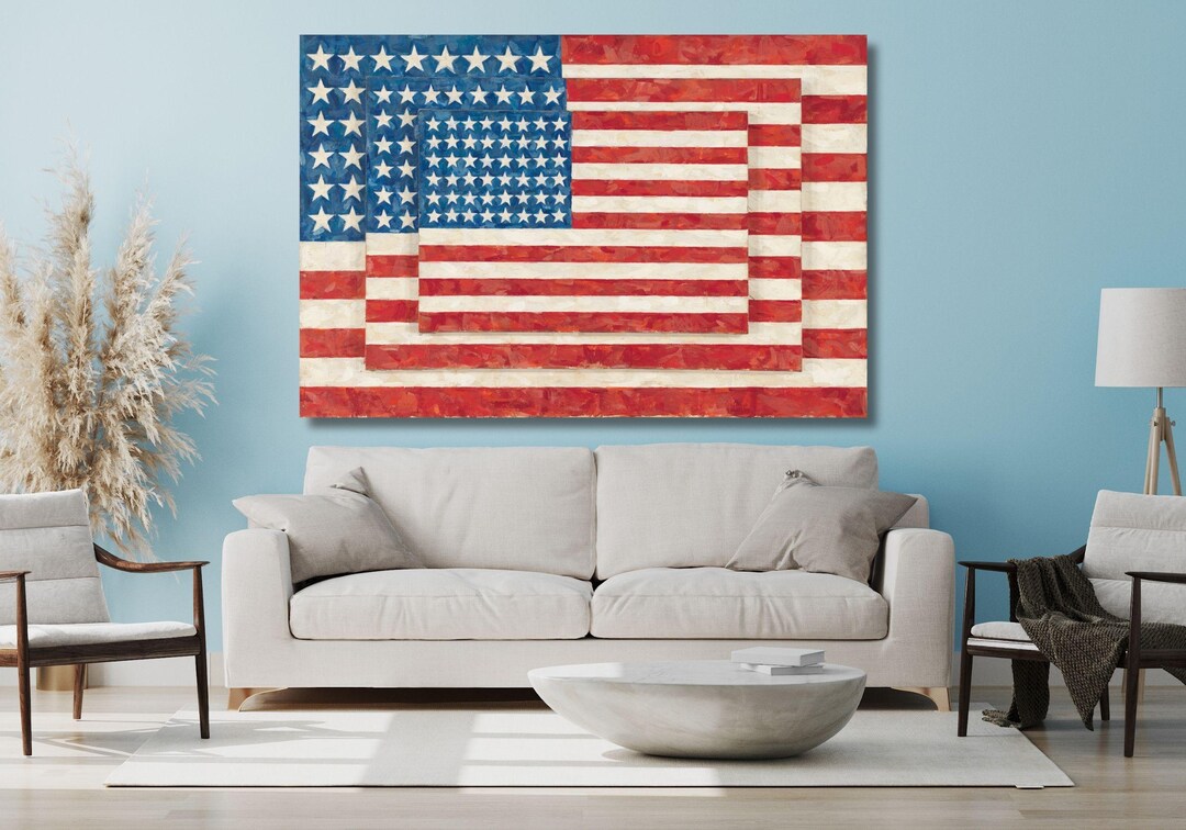 Jasper Johns Three Flags Ready to Hang Canvas Wall Art / Poster / Art ...