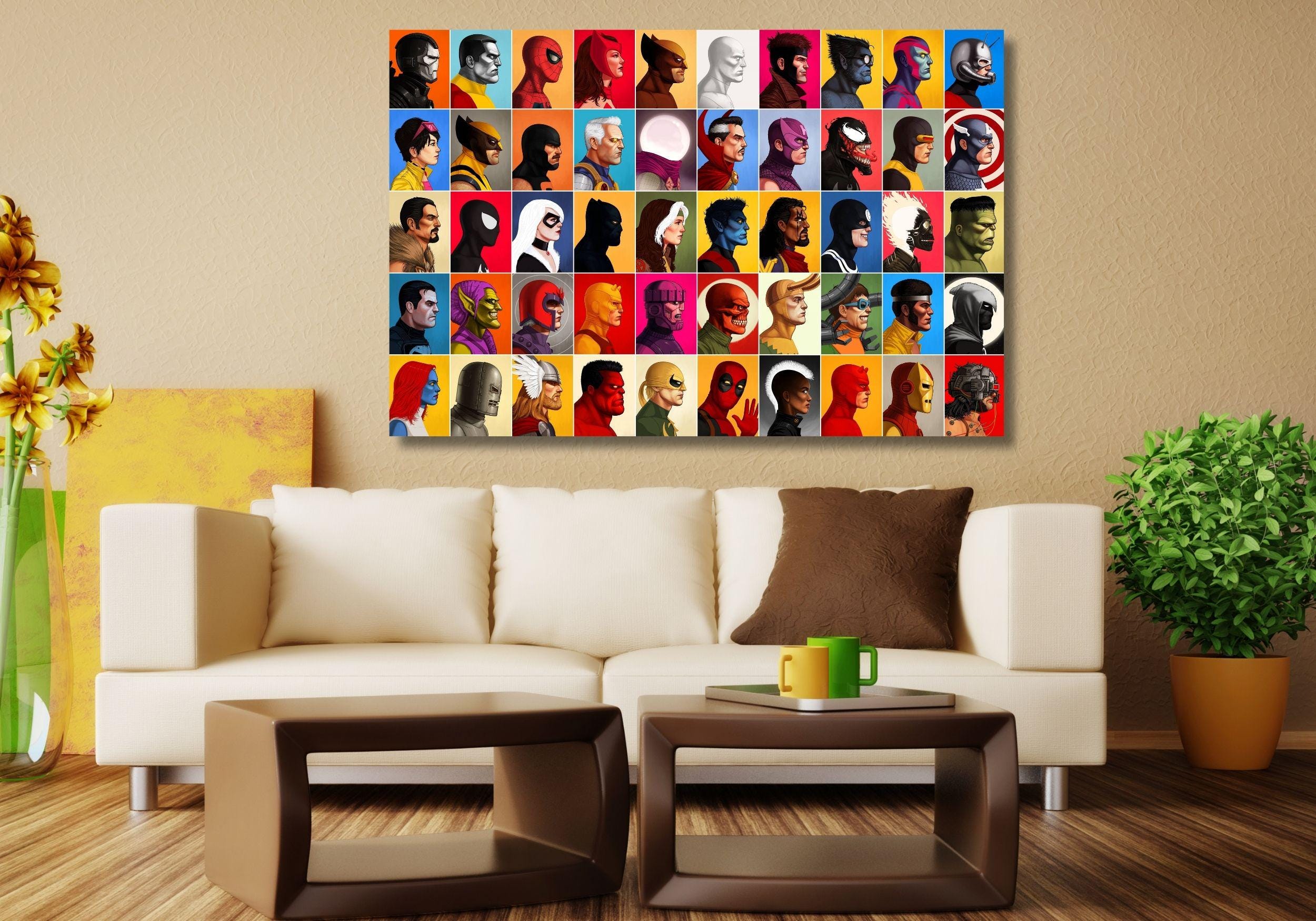 Avengers Characters Canvas Print,superhero Canvas Wall Art, Movie ...