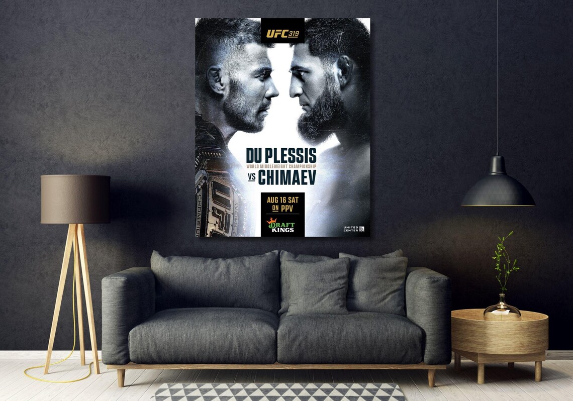 UFC 319 Khamzat Chimaev Vs Dricus Du Plessis Official Poster Wall Art ...
