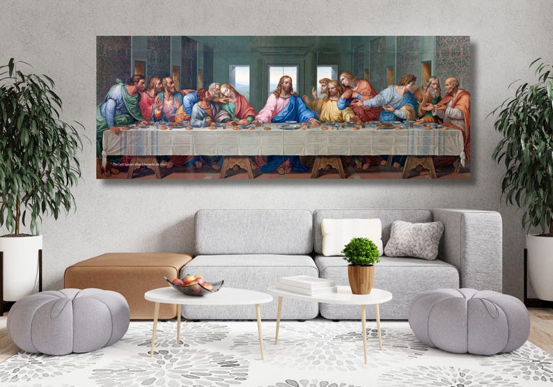 The Last Supper Leonardo Da Vinci, Famous Table, Last Dinner Wall Art ...