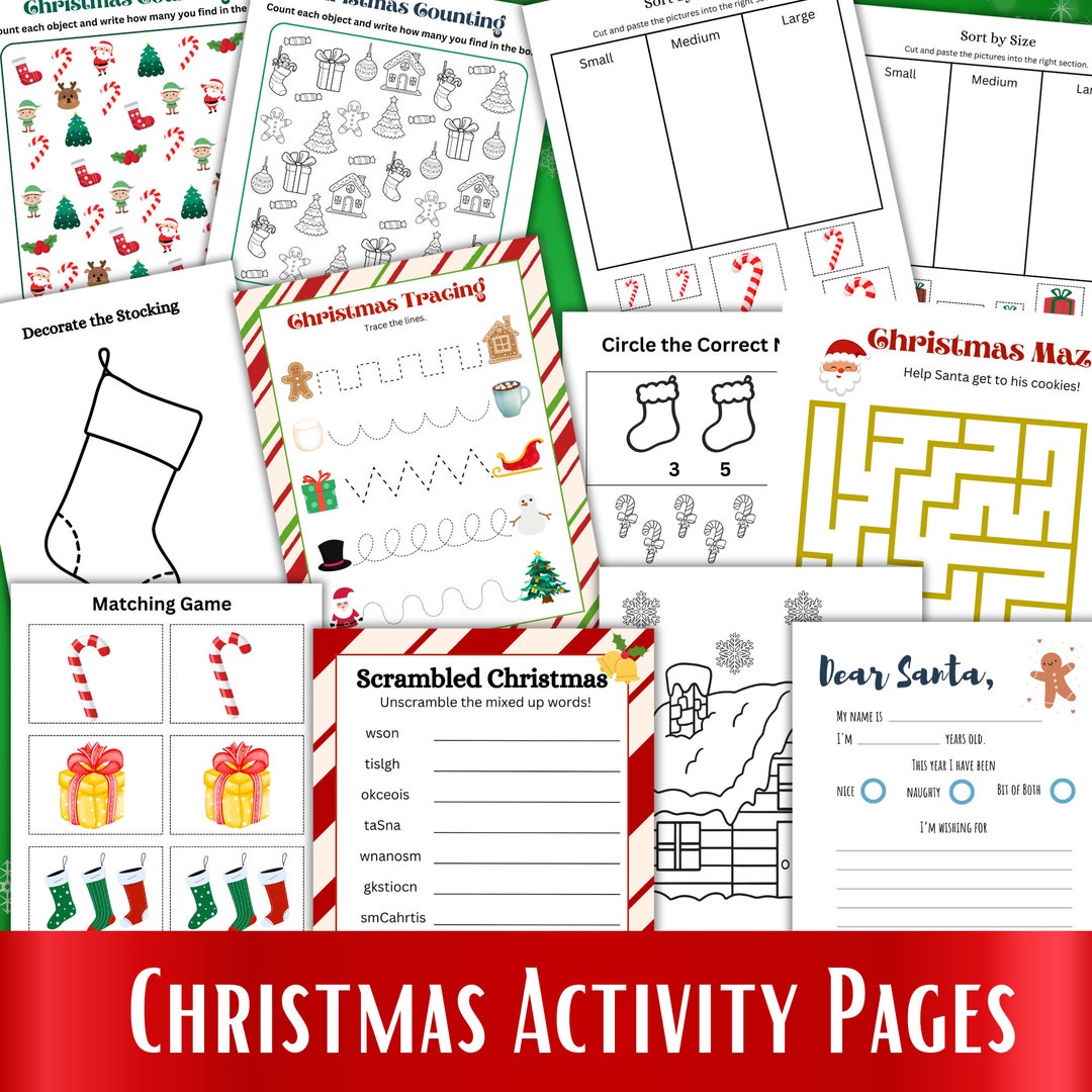 Christmas Activities for Kids Printable Worksheet, Letter to Santa ...